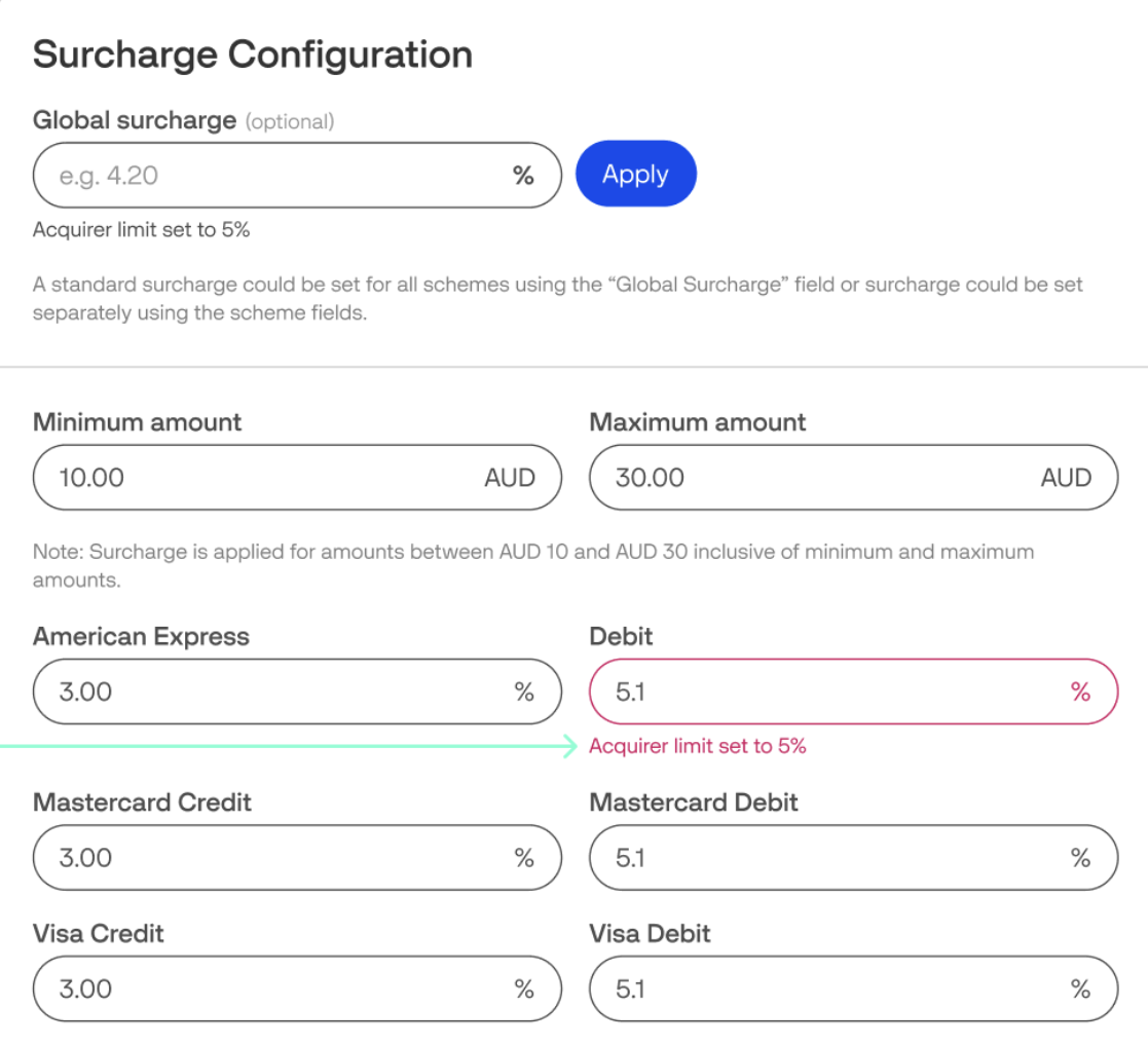 Surcharge | Verifone Central | Verifone Developer Portal